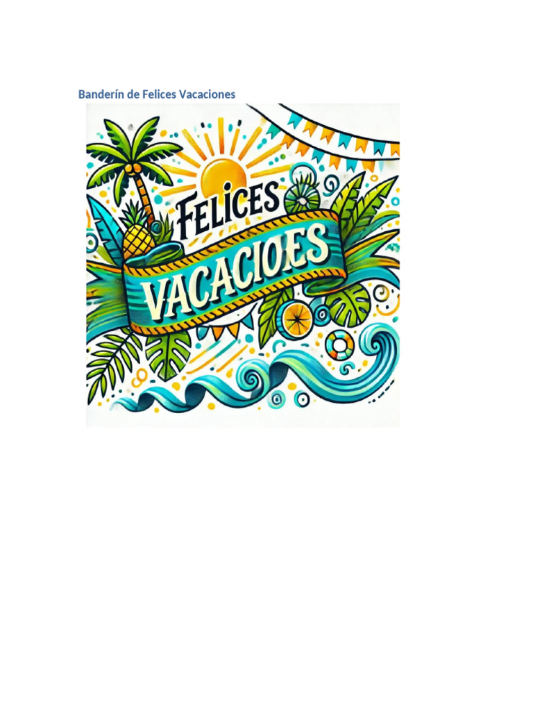 Banderín Felices Vacaciones | PDF