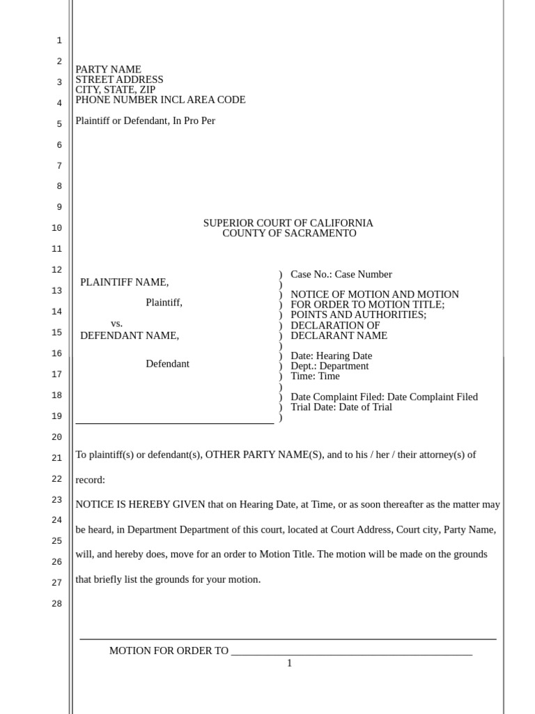 Sbs Motions in Civil Cases Motion | PDF | Separation Of Powers | Legal ...