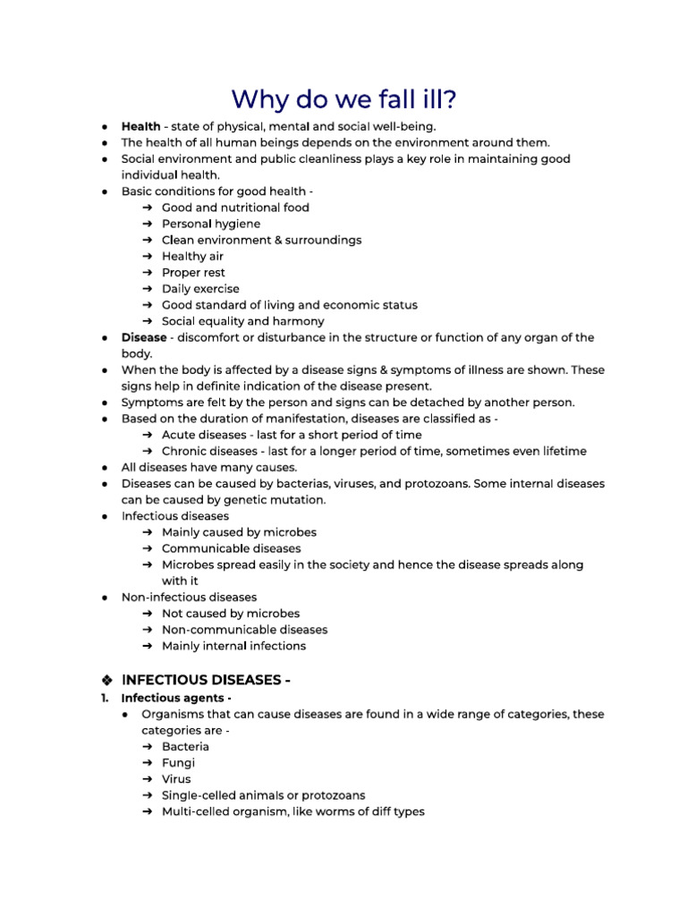 Why Do We Fall Ill | PDF