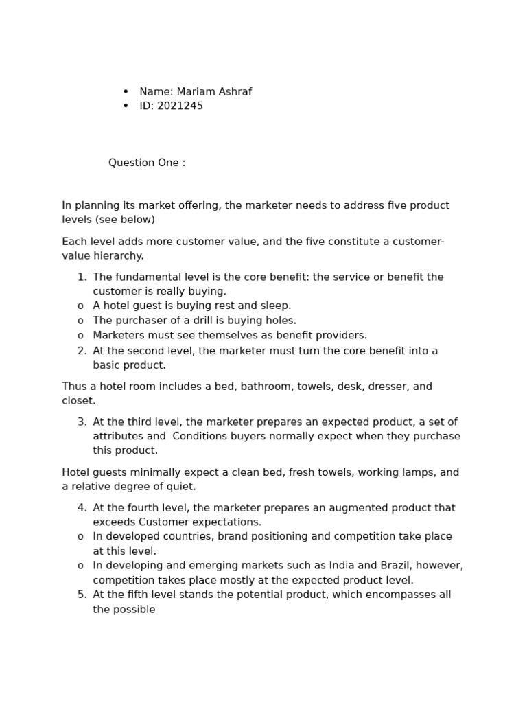 Understanding Product Levels and Pricing Strategies | PDF | Demand ...