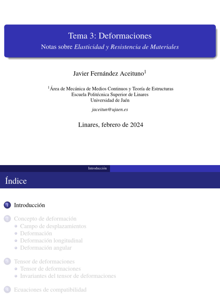 Elasticidad y Resistencia de Materiales | PDF | Elasticidad (Física) | Tensor