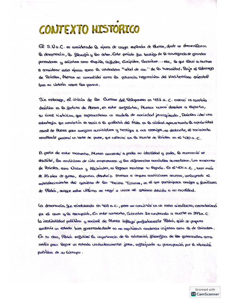 Contexto Histórico Platón | PDF