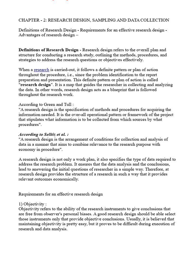 Unit 2 RESEARCH DESIGN, SAMPLING AND DATA COLLECTION | PDF | Sampling (Statistics) | Survey ...