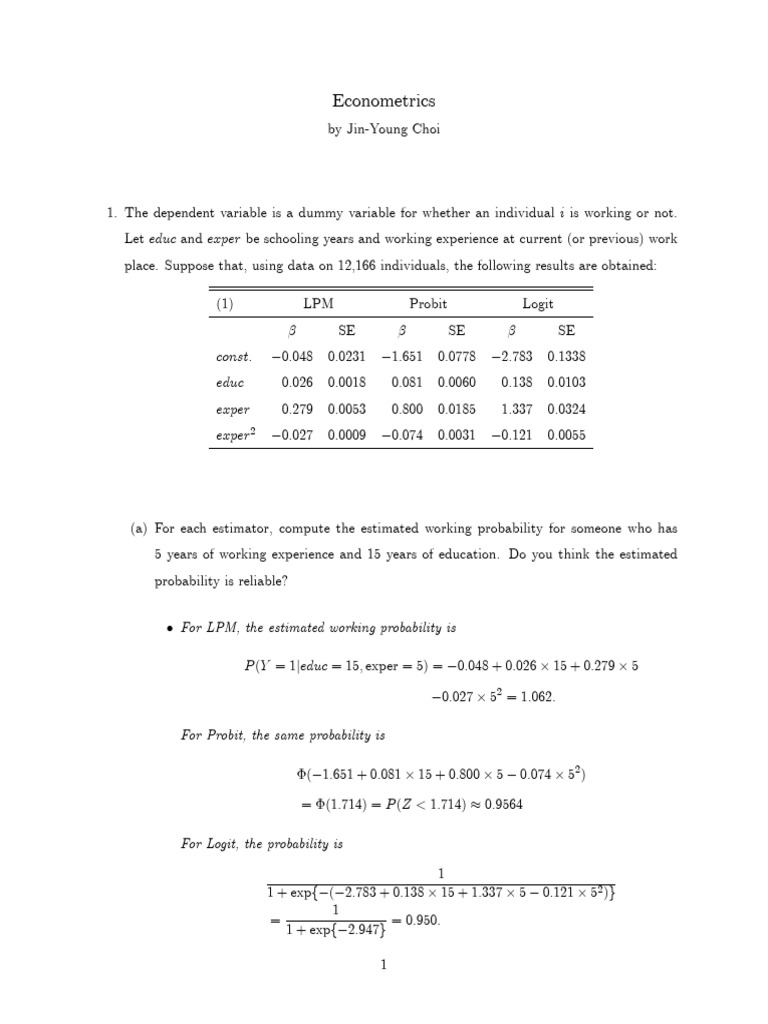 PS6_sol | PDF | Applied Mathematics | Mathematical And Quantitative Methods (Economics)