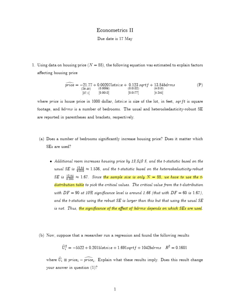 PS5_sol | PDF | Ordinary Least Squares | Regression Analysis