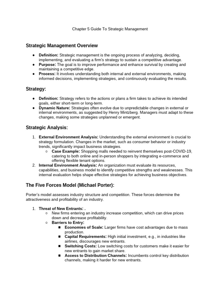 Strategic Management Essentials Guide | PDF | Strategic Management ...