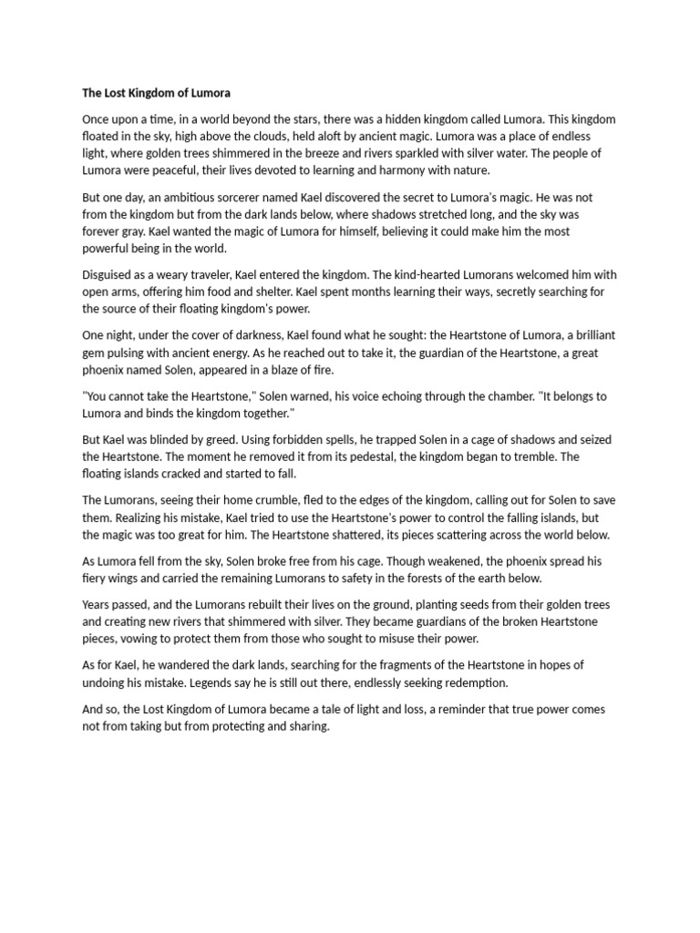 The Lost Kingdom of Lumora | PDF