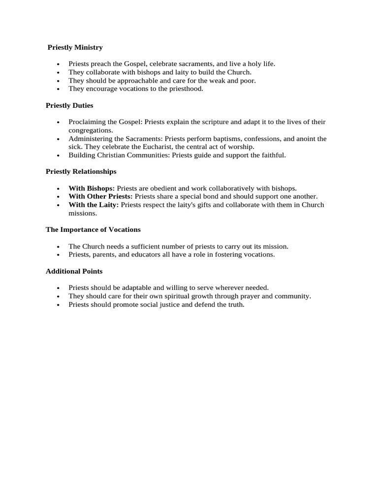 Understanding Priestly Ministry Roles | PDF