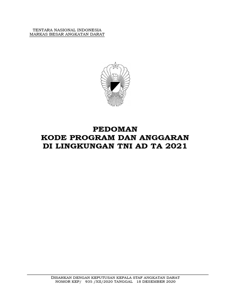 KODE PROGRAM TNI AD TA 2021 | PDF