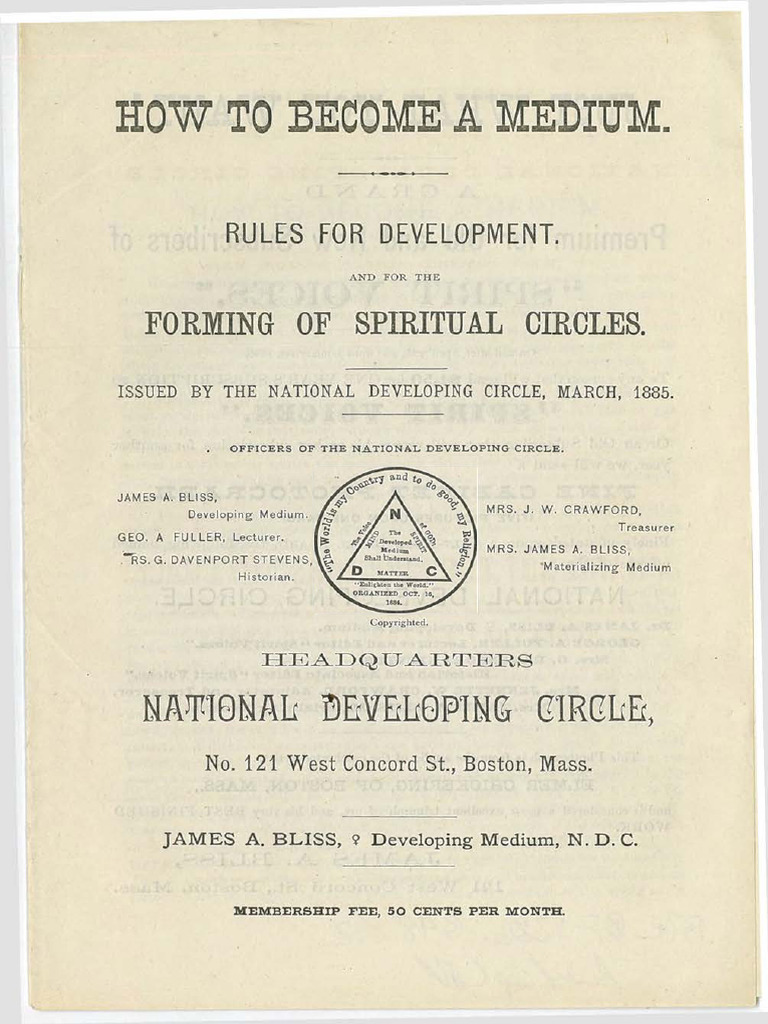1885 Bliss How To Become A Medium | PDF | Mediumship