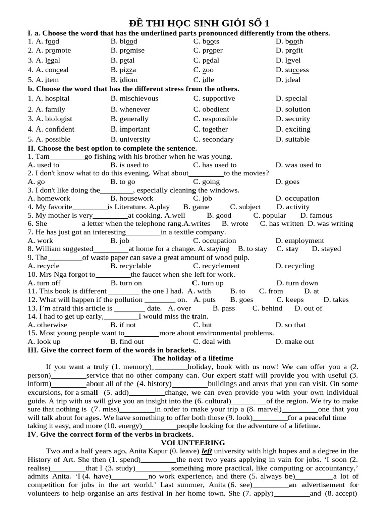 Đề HSG 1 VÀ 3 | PDF | Paper | Recycling