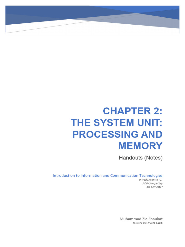 Chapter 2 - The System Unit - Processing and Memory | PDF | Central Processing Unit | Multi Core ...