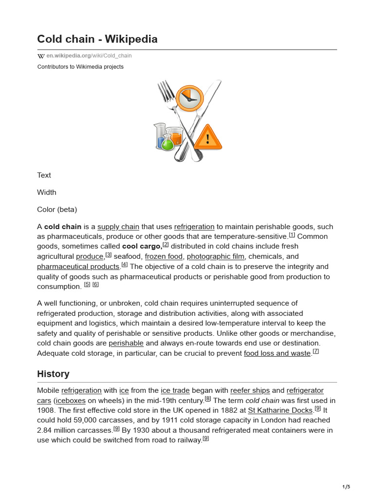 Cold chain - Wikipedia | PDF