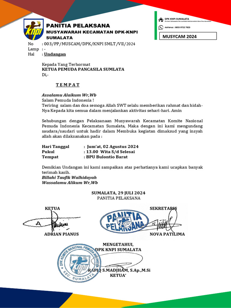 Undangan Pemuda Pancasila | PDF