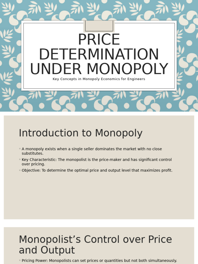 Price Determination Under Monopoly | PDF | Monopoly | Profit (Economics)