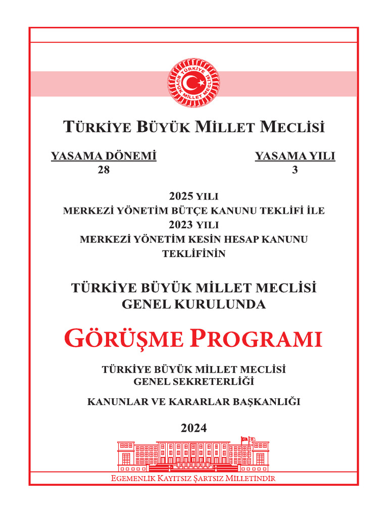 2025 Yili Butce Gorusme Programi | PDF