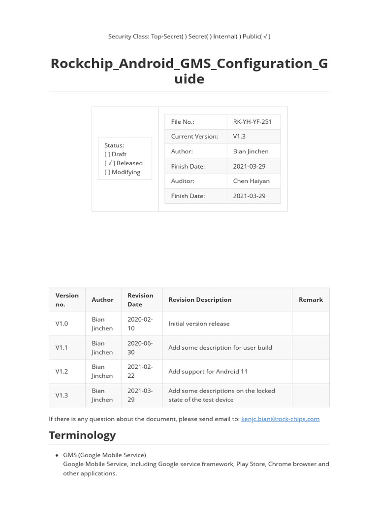 Rockchip User Guide Android GMS Configuration EN | PDF | Android ...