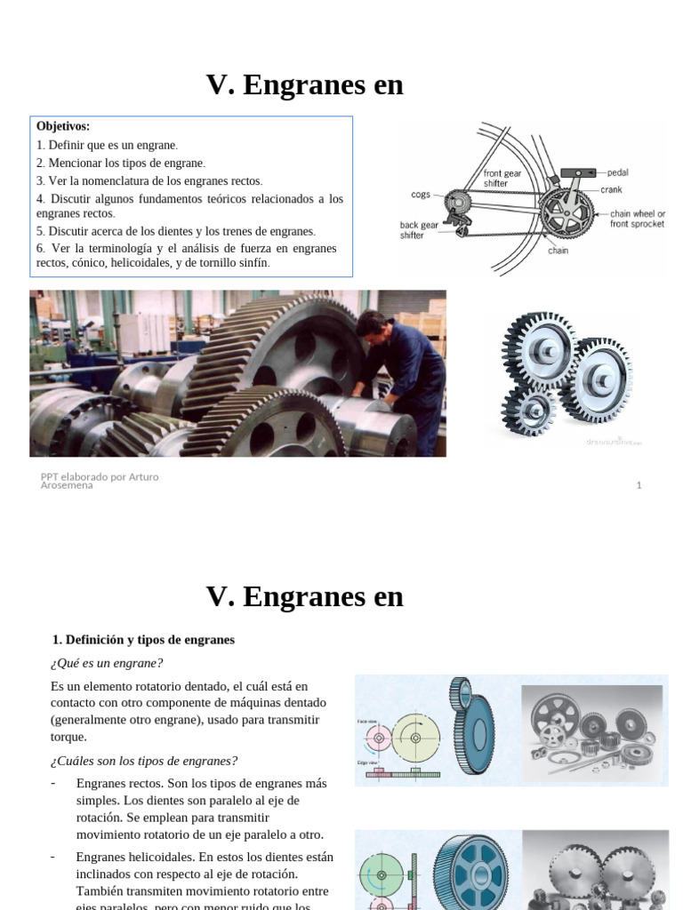clase_5_engranes_en_general_0 | PDF | Engranaje | Velocidad