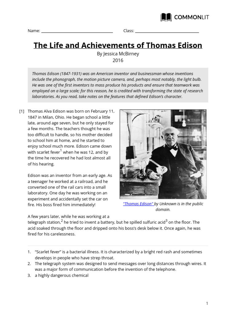 The_Life_and_Achievements_of_Thomas_Edison-student_copy | PDF | Thomas ...
