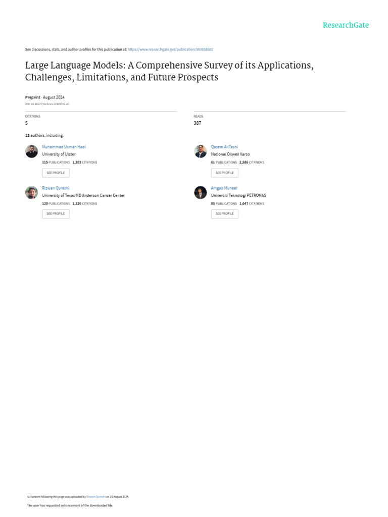 LLM_Survey_2015_onwards_arxiv | PDF | Artificial Intelligence ...