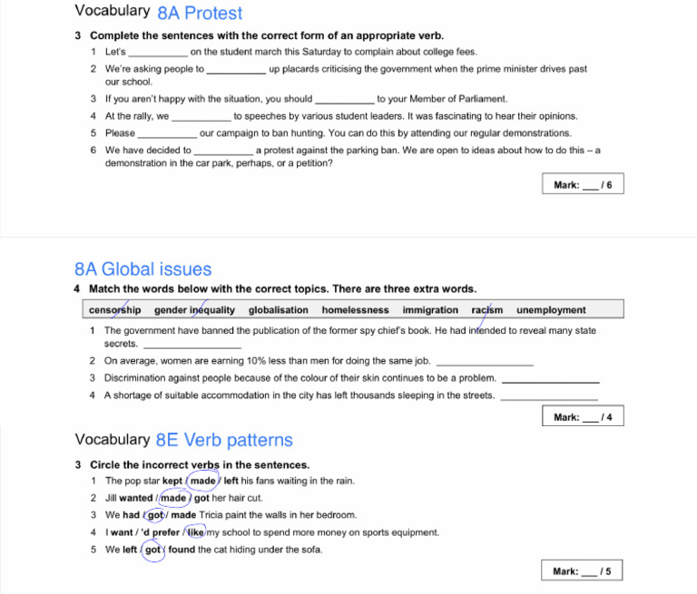 B2+U8 Mock exam VOCABULARY | PDF