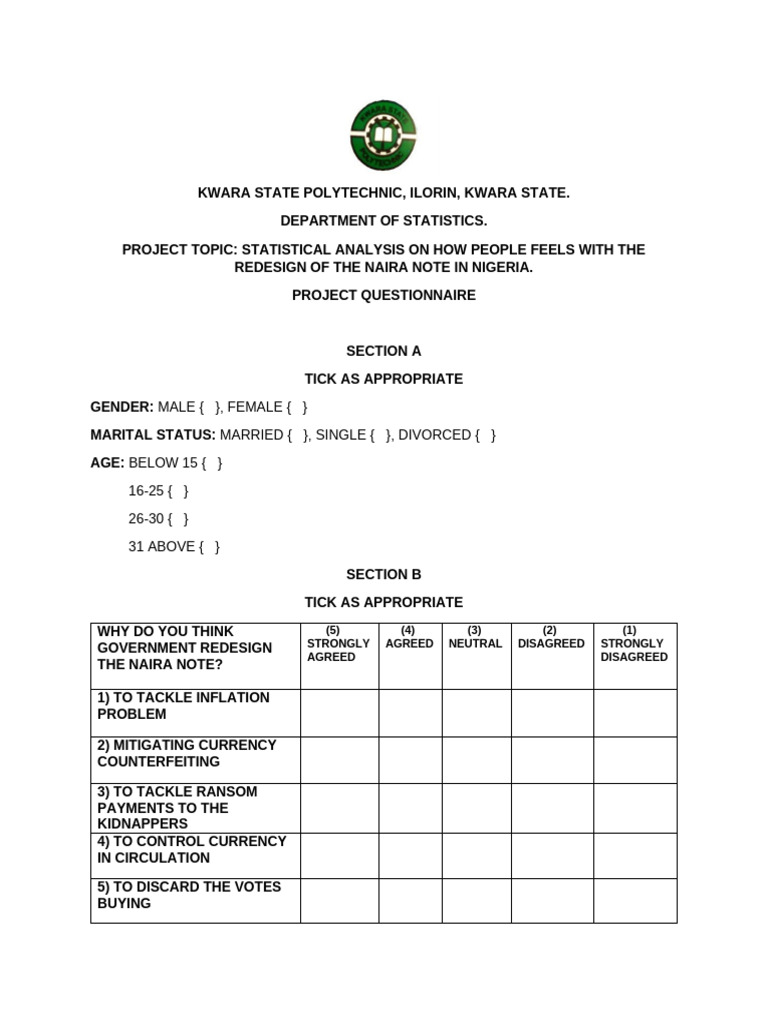 Project Questionnaire | PDF