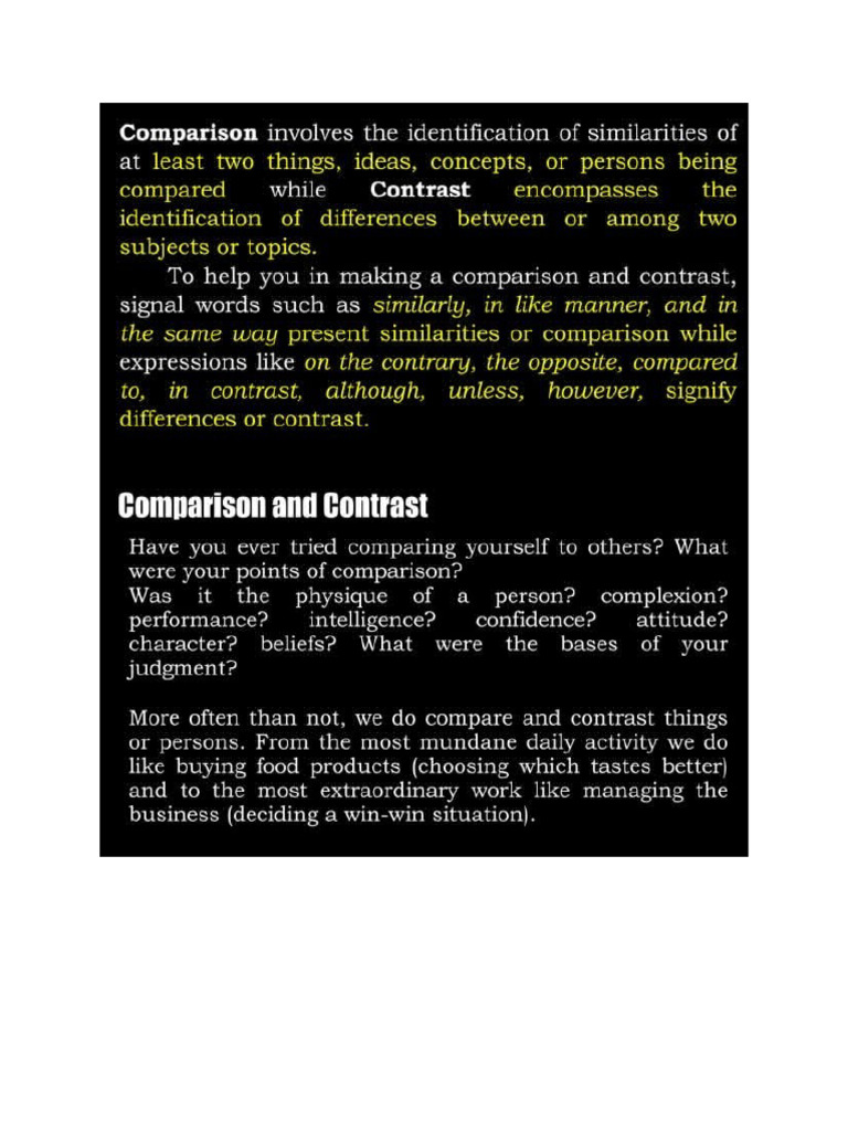 Comparison Contrast | PDF