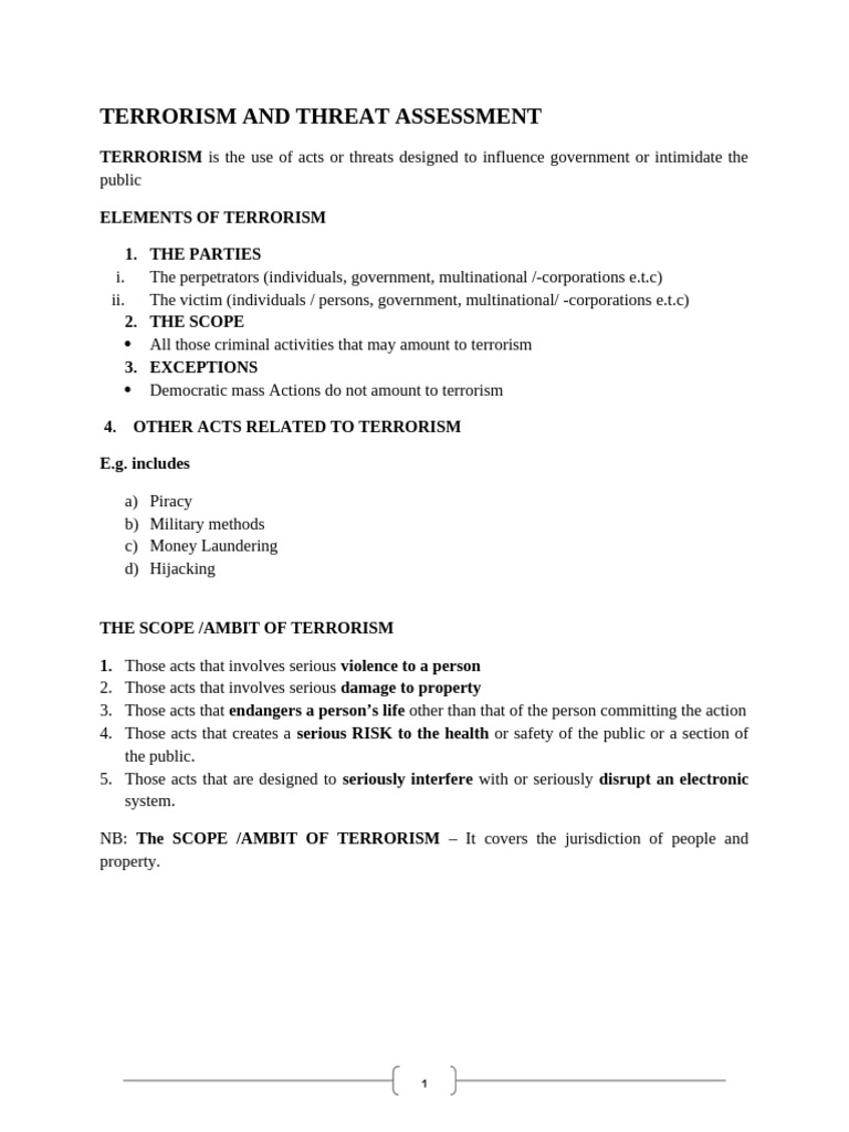 Terrorism and Threat Assessment | PDF
