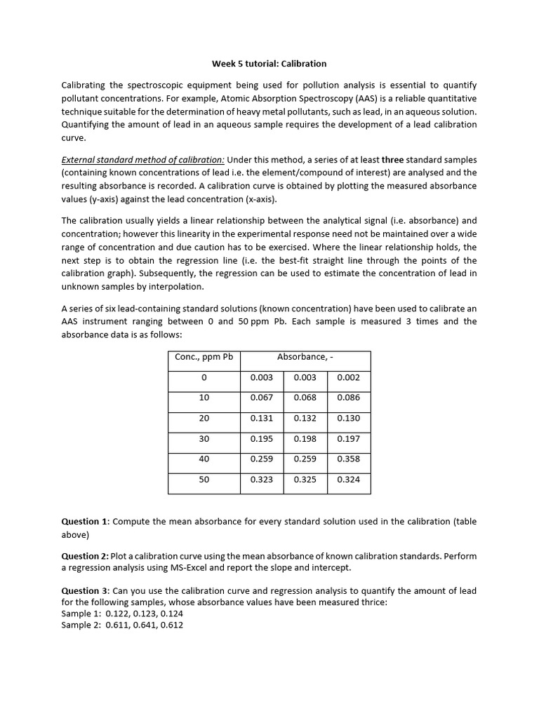 Week 5 Calibration Tutorial | PDF | Scientific Techniques | Physical ...