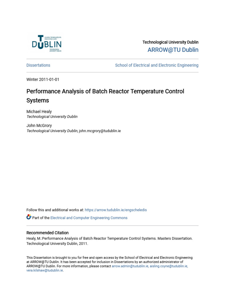 Performance Analysis of Batch Reactor Temperature Control Systems | PDF | Control Theory ...