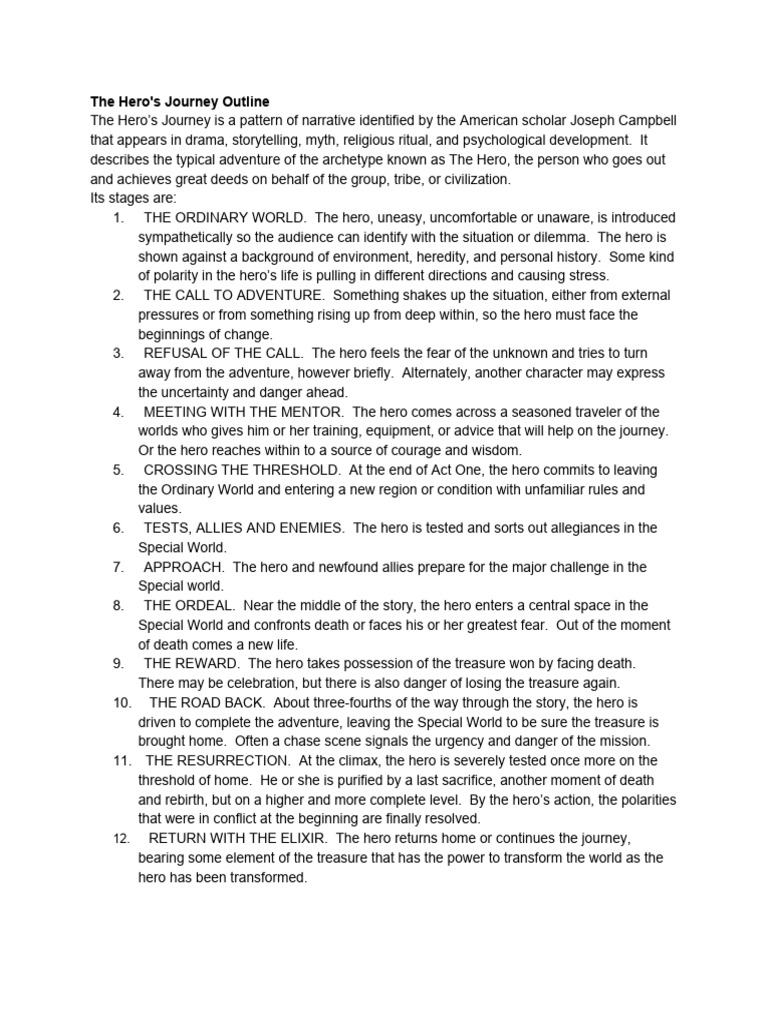 project_1__the_heros_journey_outline | PDF | Hero