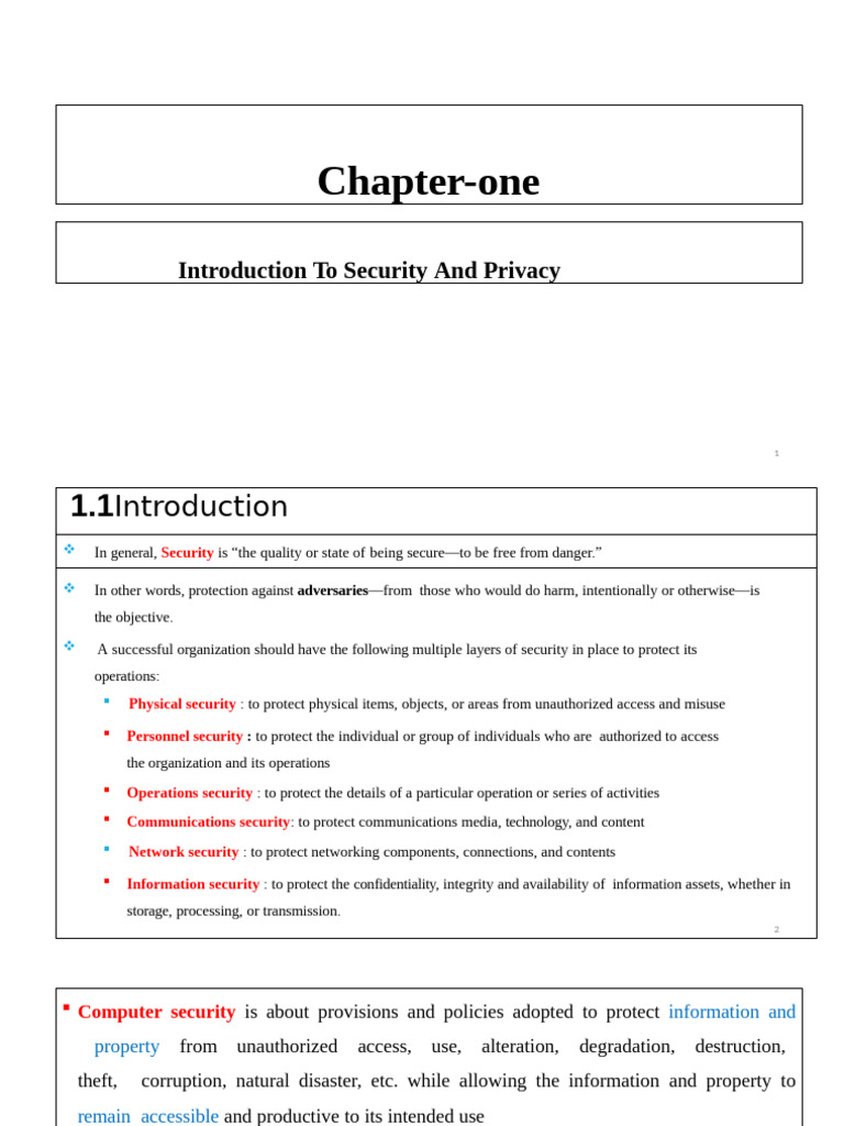 ch-1 | PDF | Security | Computer Security