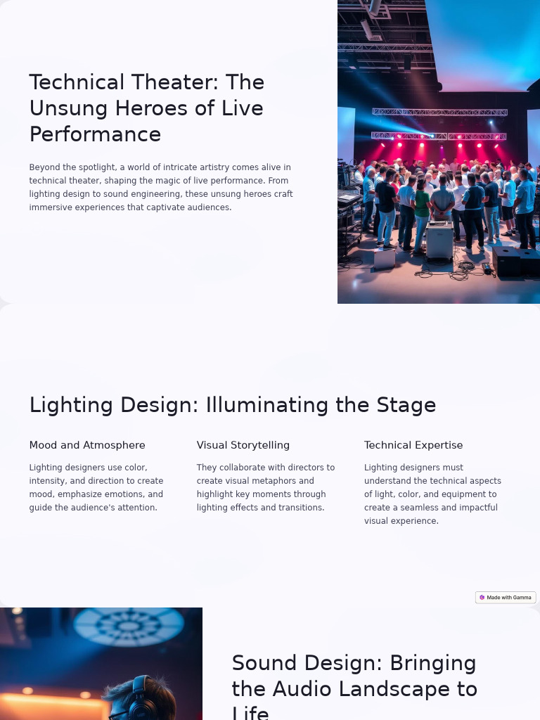 Technical Theater The Unsung Heroes of Live Performance | PDF