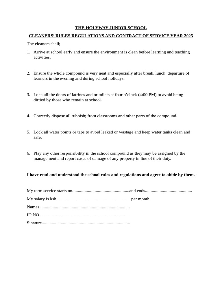 Cleaners Rules | PDF