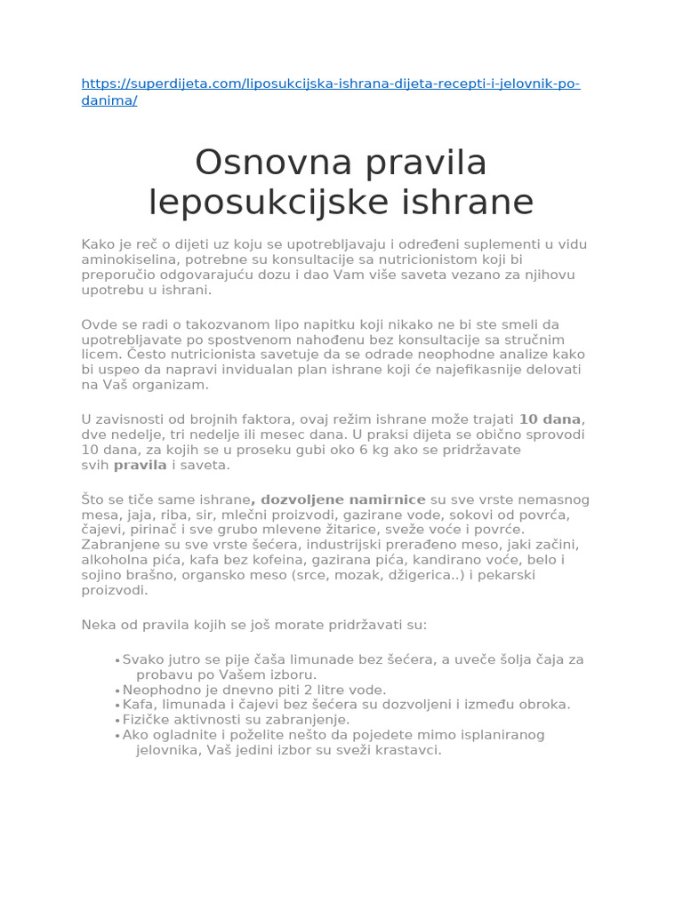 Lipo - Dijeta | PDF