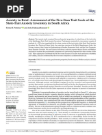 State Trait Anxiety Inventory Stai | PDF | Psychology | Abnormal Psychology