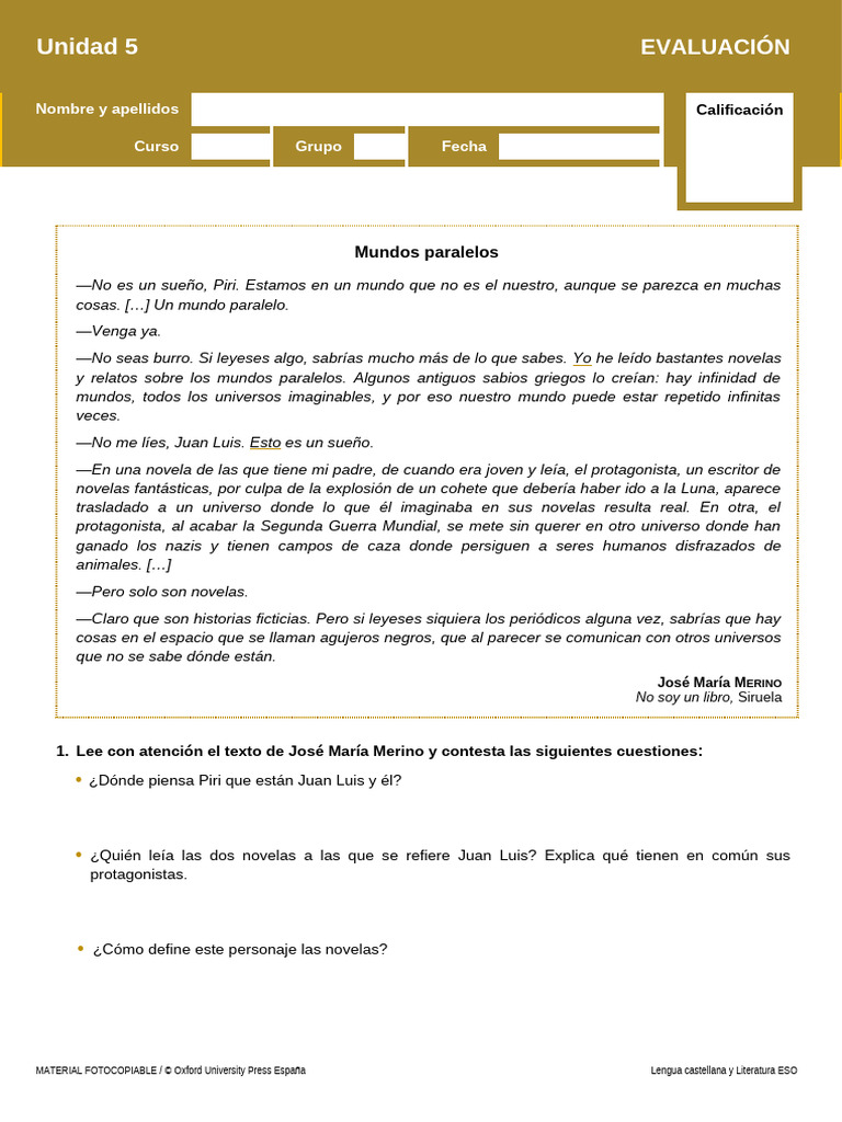 u5_eval_sol_prueba_evaluacion_niv_2 | PDF | Lingüística
