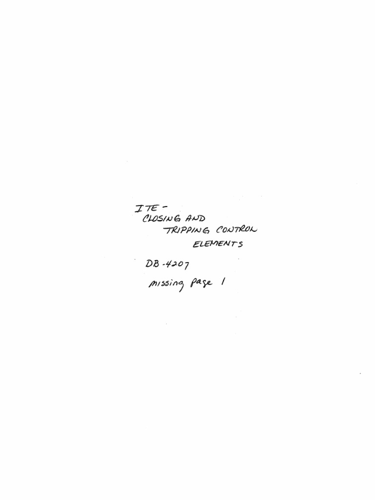 DB-4207 - Closing & Tripping Control Elements | PDF