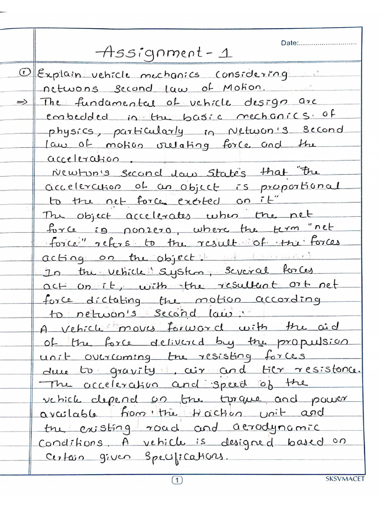 Electric Vehicle Assignment Questions | PDF