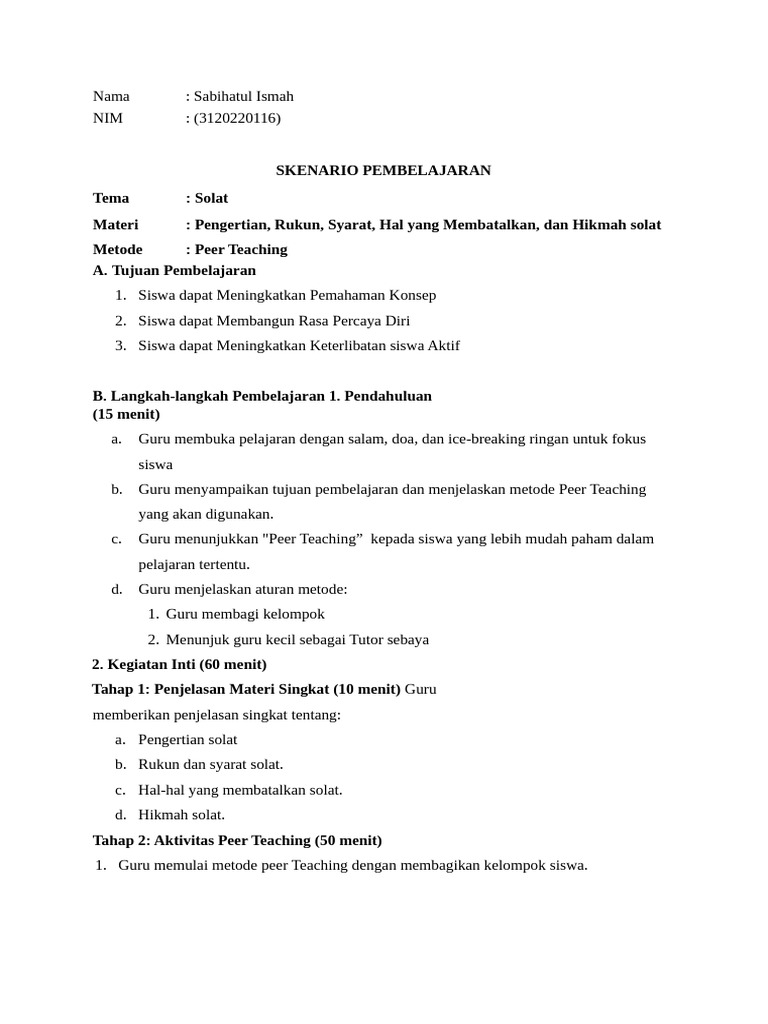 Metode peer teaching | PDF