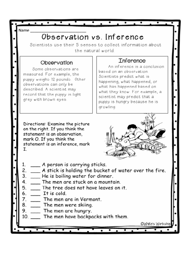 Observations Vs Inferences Wow RK Sheet | PDF