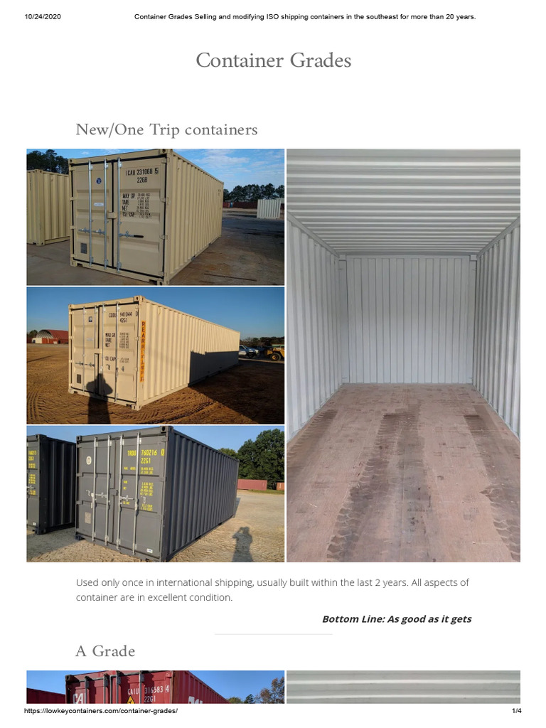 Container Grades Selling and modifying ISO shipping containers in the ...