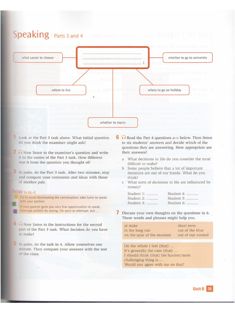 CAE SPEAKING PART 3 DECISIONS | PDF