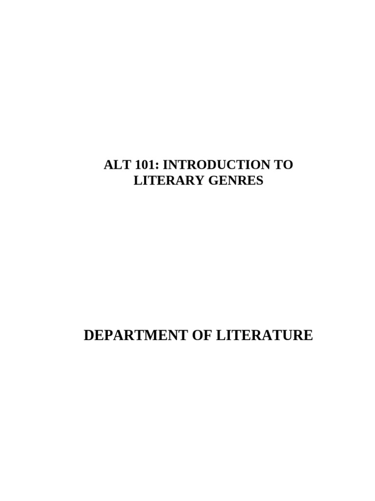 Introduction to Literary Genres Guide | PDF | Poetry | Epic Poetry