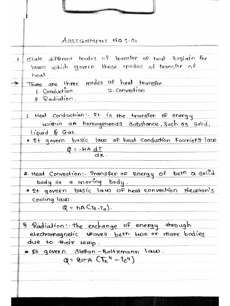 HMT Assignment No.1 | PDF