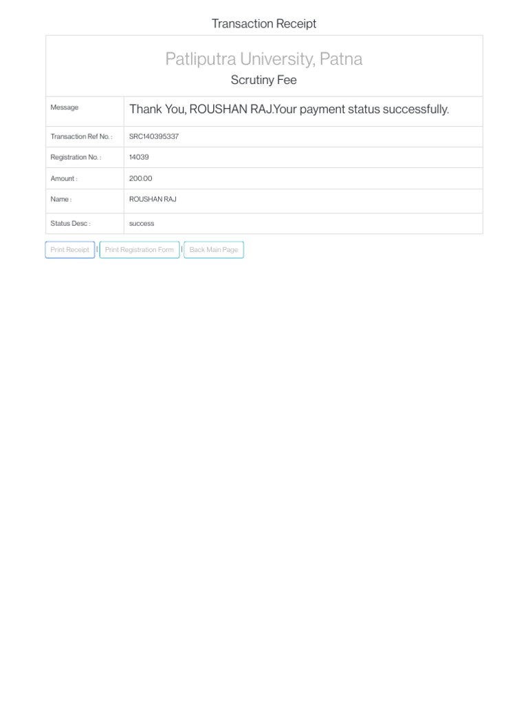 Scrutiny Payment Detail Pdf