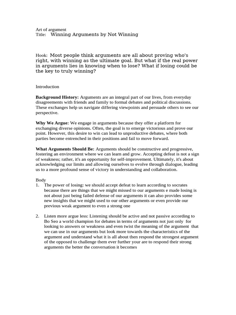 Art of argument | PDF | Argument | Persuasion