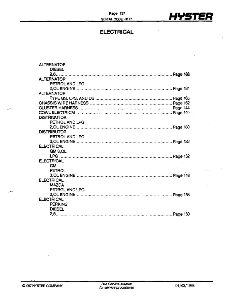 hyster h177b electrical | PDF