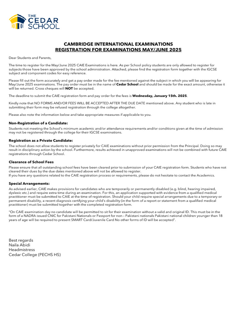 Nyle Asif (2469219) CAIE Form | PDF