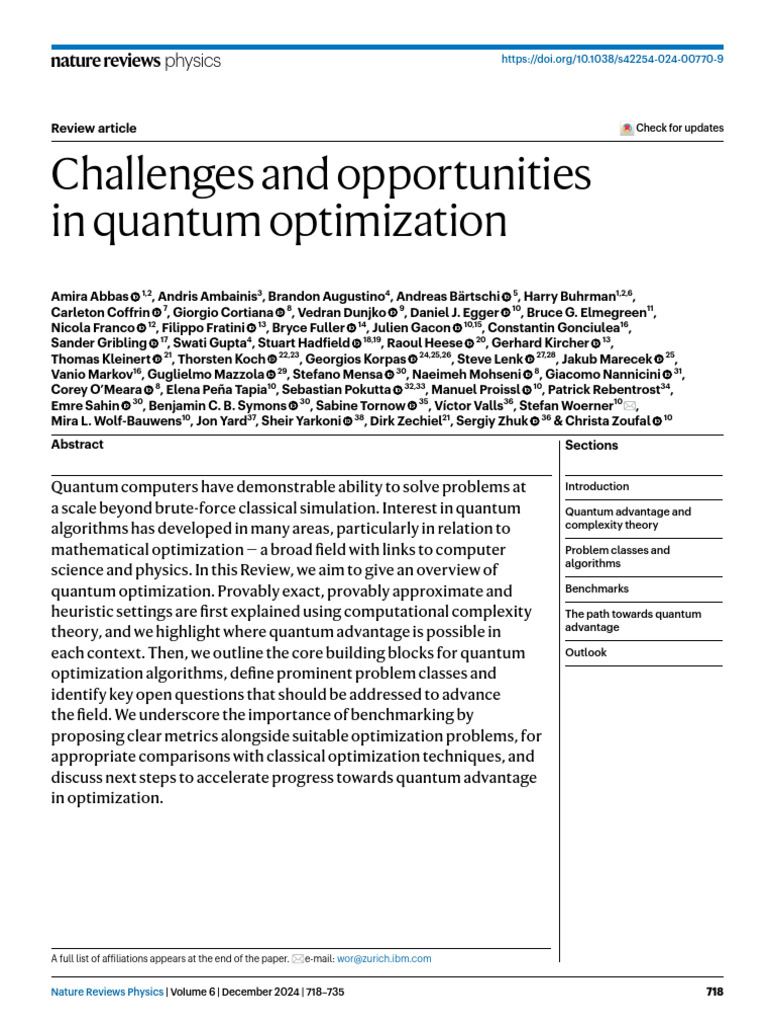 Challenges and opportunities in quantum optimization | PDF | Quantum ...
